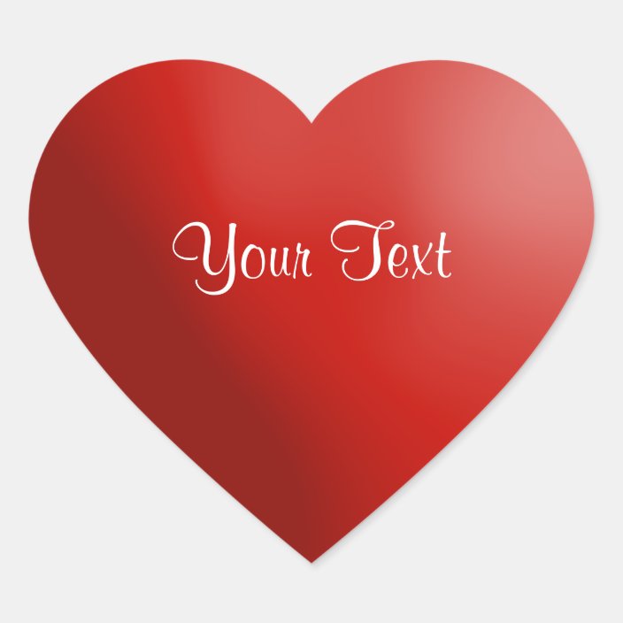 Red Heart Sticker Text Template 6 | Zazzle.com