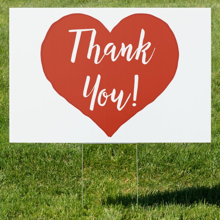 Red Heart Thank You Sign | Zazzle.com