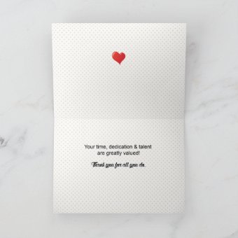 Red Heart Thanks Volunteer Thank You Card | Zazzle