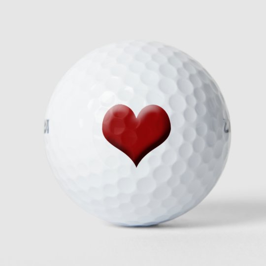 Red Heart Valentine Golf Balls | Zazzle.com