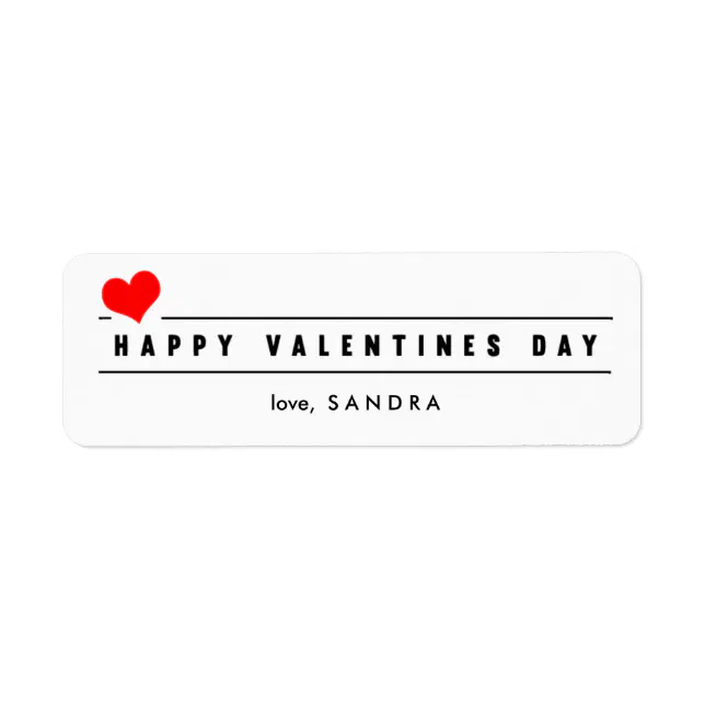 Red Heart Valentine's Day Label | Zazzle