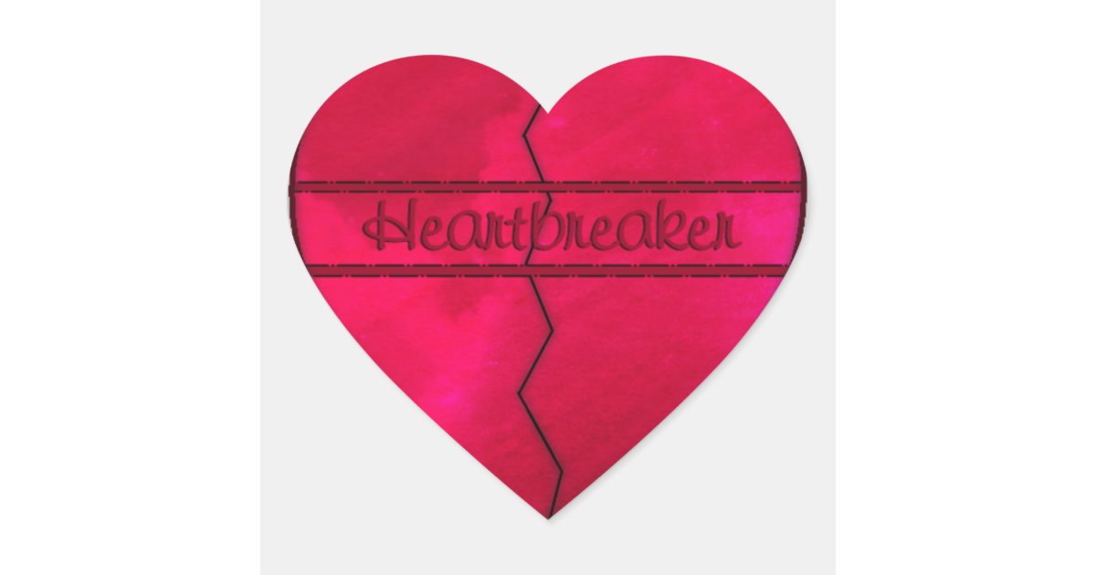 Red heartbreaker broken heart sticker | Zazzle