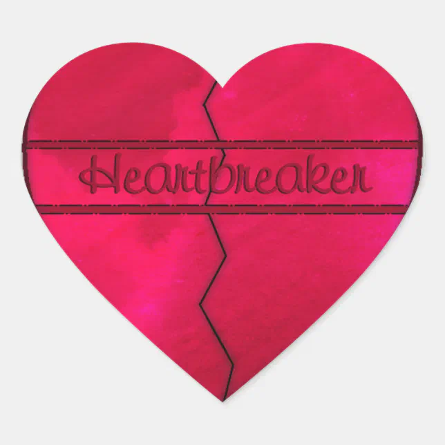 Red heartbreaker broken heart sticker | Zazzle