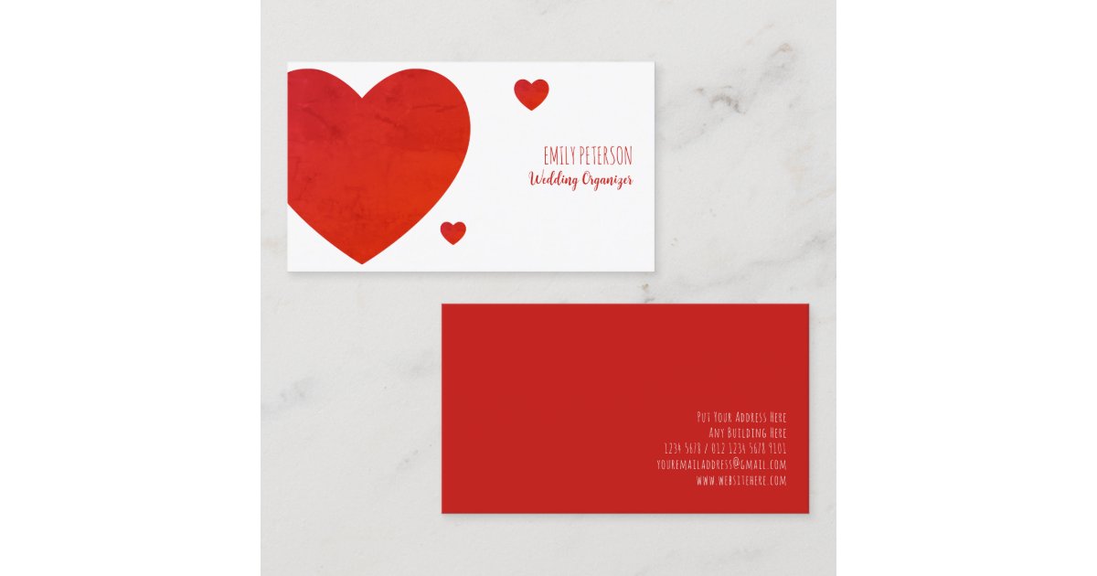 Red Hearts Business Card | Zazzle