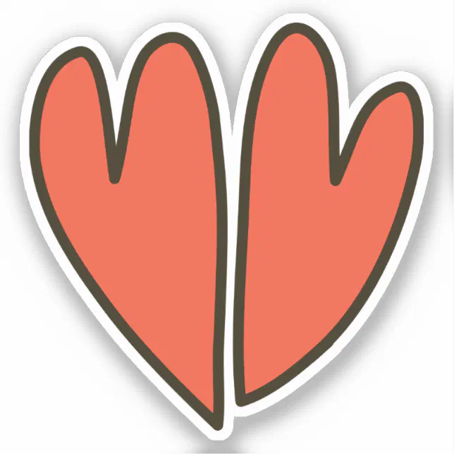 Red Hearts Clipart Custom-Cut Vinyl Sticker | Zazzle