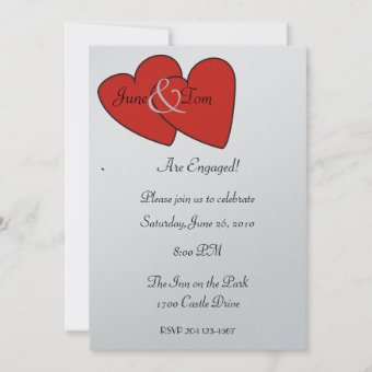 Red Hearts Engagement Invitation | Zazzle