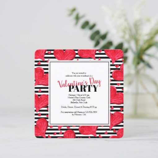 Red Hearts Invitation | Zazzle