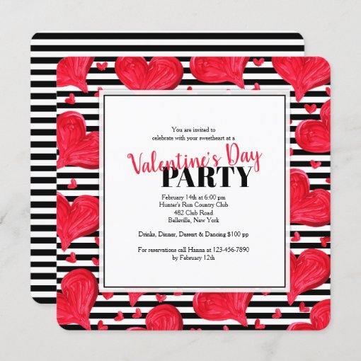 Red Hearts Invitation | Zazzle