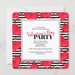 Red Hearts Invitation | Zazzle