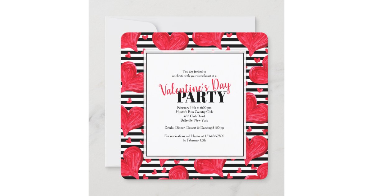 Red Hearts Invitation | Zazzle