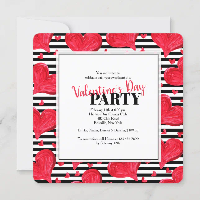 Red Hearts Invitation | Zazzle