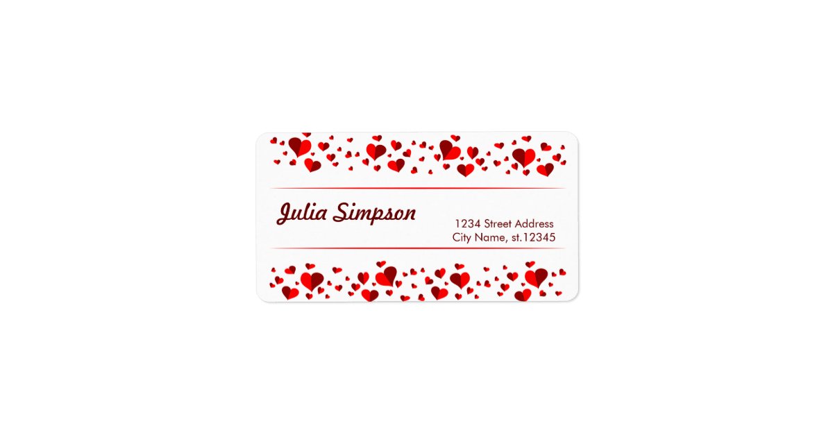 Red Hearts Label | Zazzle