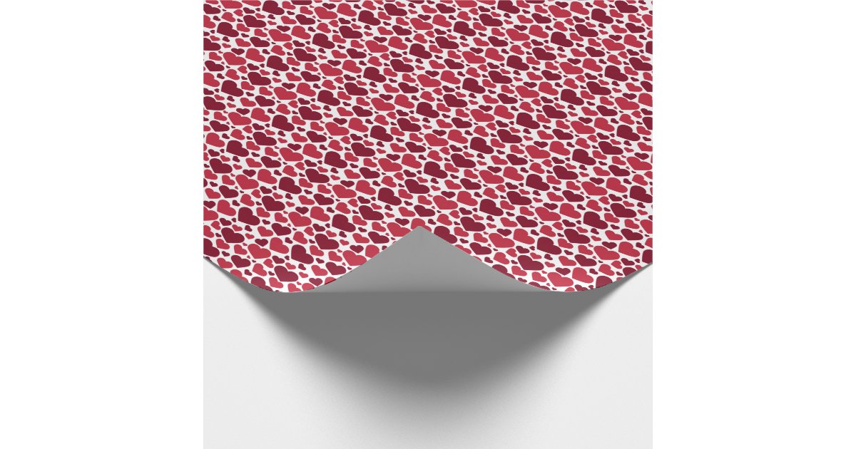 Red Hearts Pattern Wrapping Paper | Zazzle.com