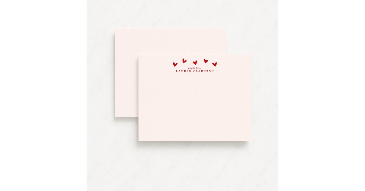 Red Hearts Valentine’s Day Note Card | Zazzle