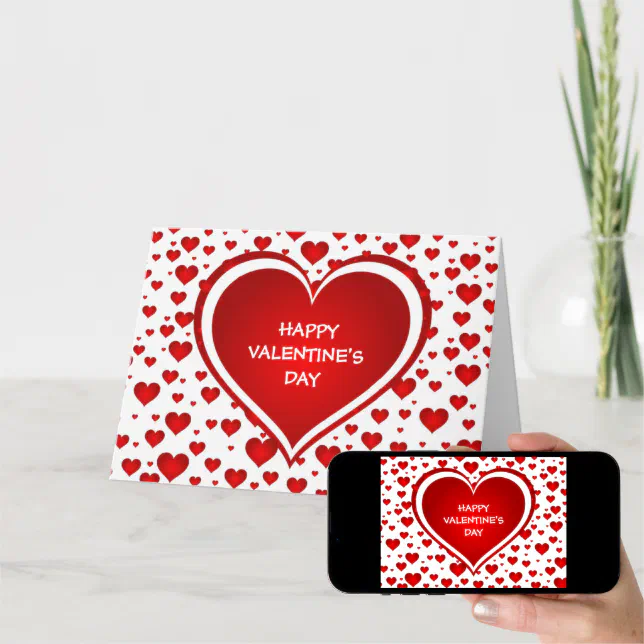 Red Hearts Valentine's Day Holiday Card | Zazzle