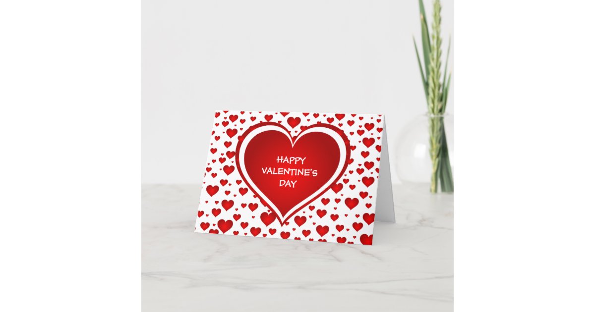 Red Hearts Valentine's Day Holiday Card | Zazzle