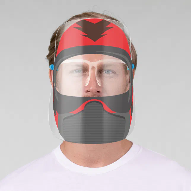 Red Helmet Motorcycle Paintball Face Shield | Zazzle