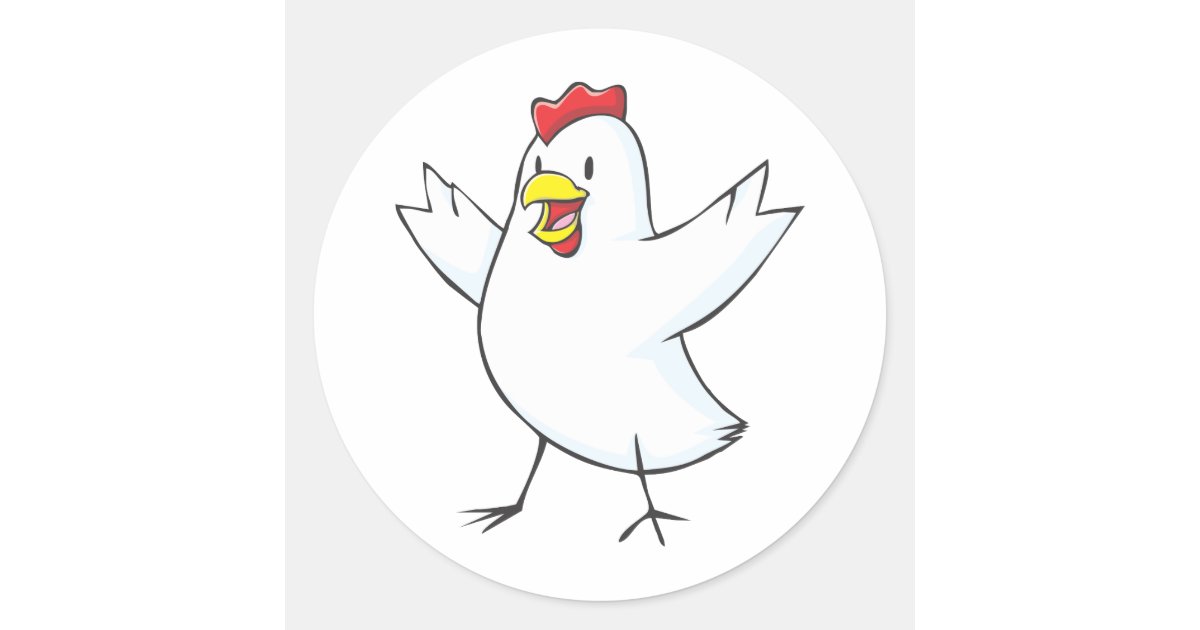 Red Hen Cartoon Classic Round Sticker | Zazzle