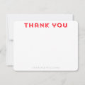 Red Herringbone Pattern Thank You Notes Invitation | Zazzle