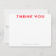 Red Herringbone Pattern Thank You Notes Invitation | Zazzle