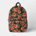 Red Hibiscus Flowers Printed Backpack | Zazzle