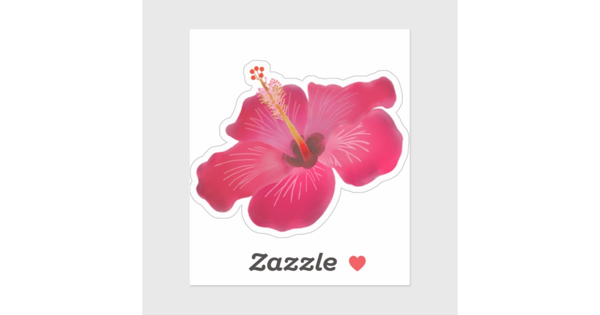 Red Hibiscus Sticker | Zazzle