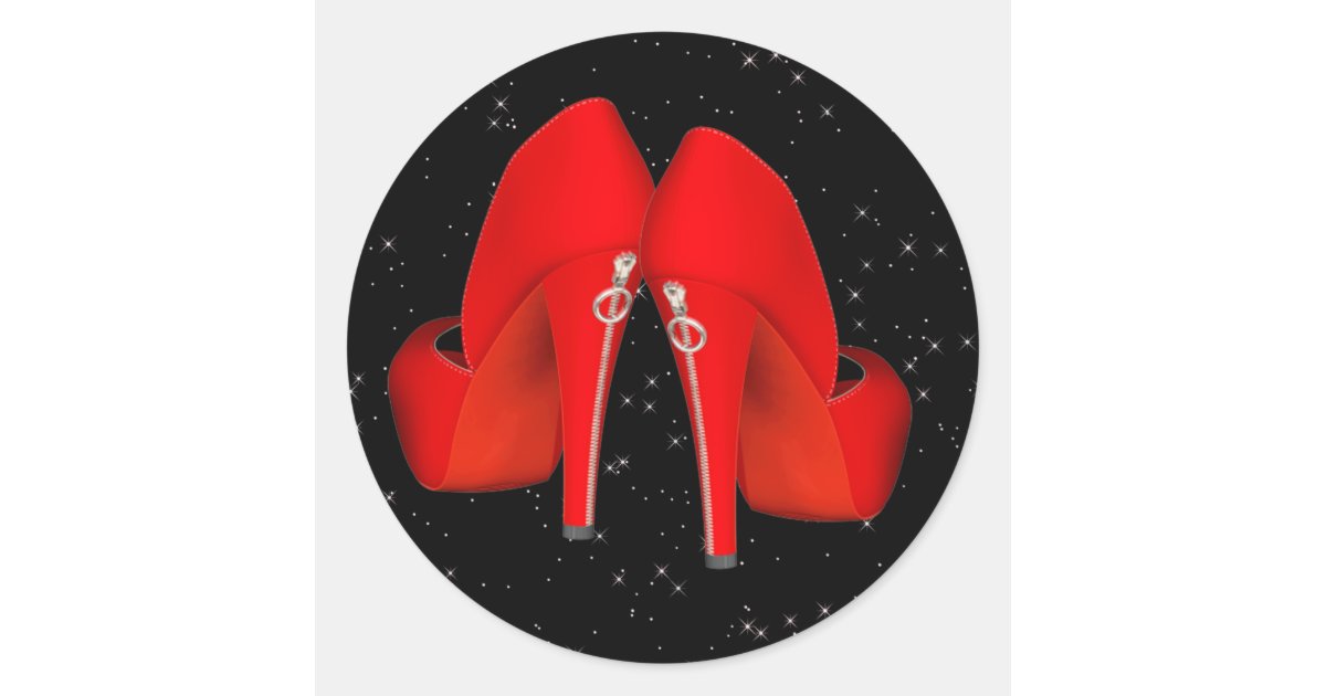 Red High Heel Shoe Stickers | Zazzle