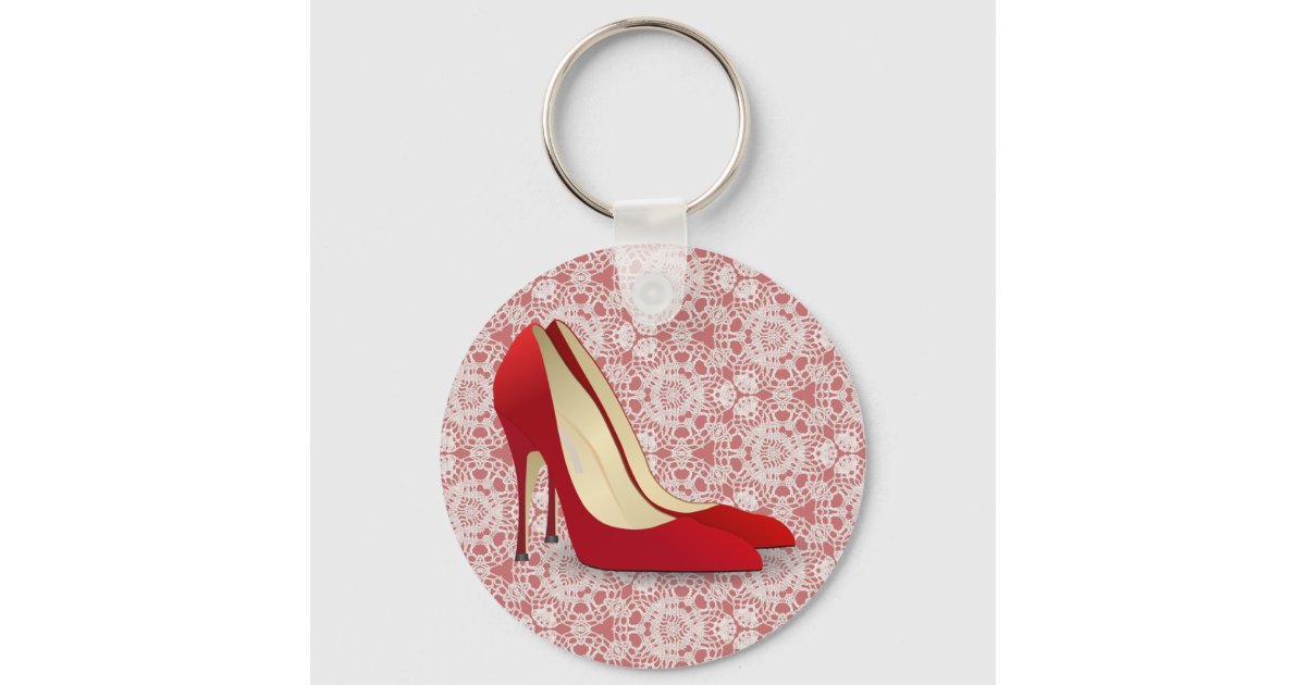 red high heel shoes keychain | Zazzle
