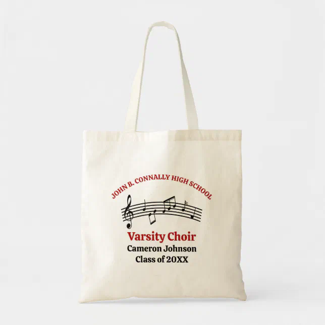 Red High School Choir Customizable Tote Bag | Zazzle