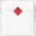 Red Highly Flammable Sign Classic Round Sticker | Zazzle