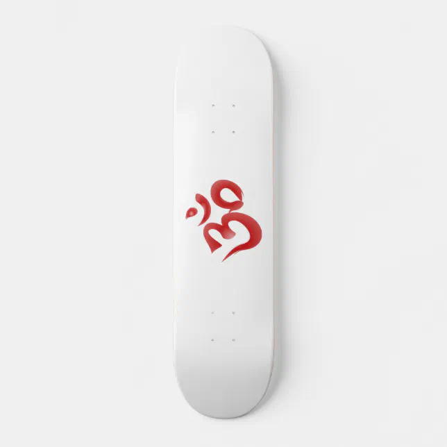 Red Hindu Symbol Om Aum Devanagari Calligraphy Skateboard Deck | Zazzle
