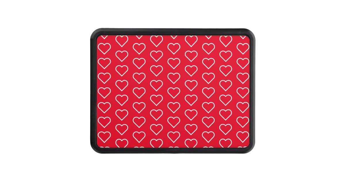 Red Hitch Cover with Hearts - Choose Colors | Zazzle