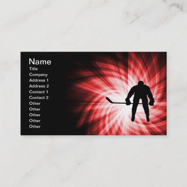 Red Hockey Business Card | Zazzle