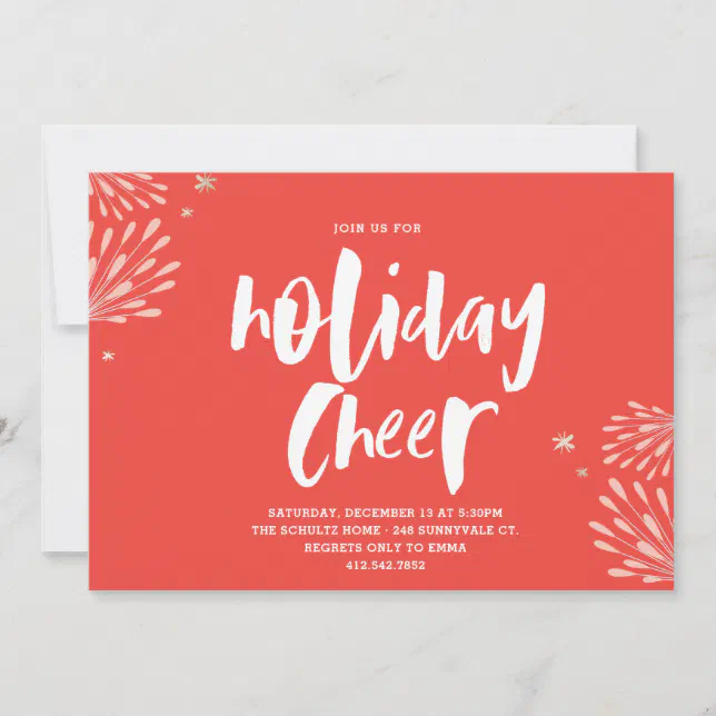 Red Holiday Cheer Party Invitation | Zazzle