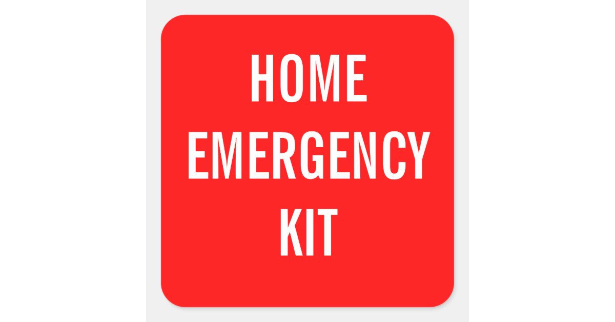 Red Home Emergency Kit Label | Zazzle