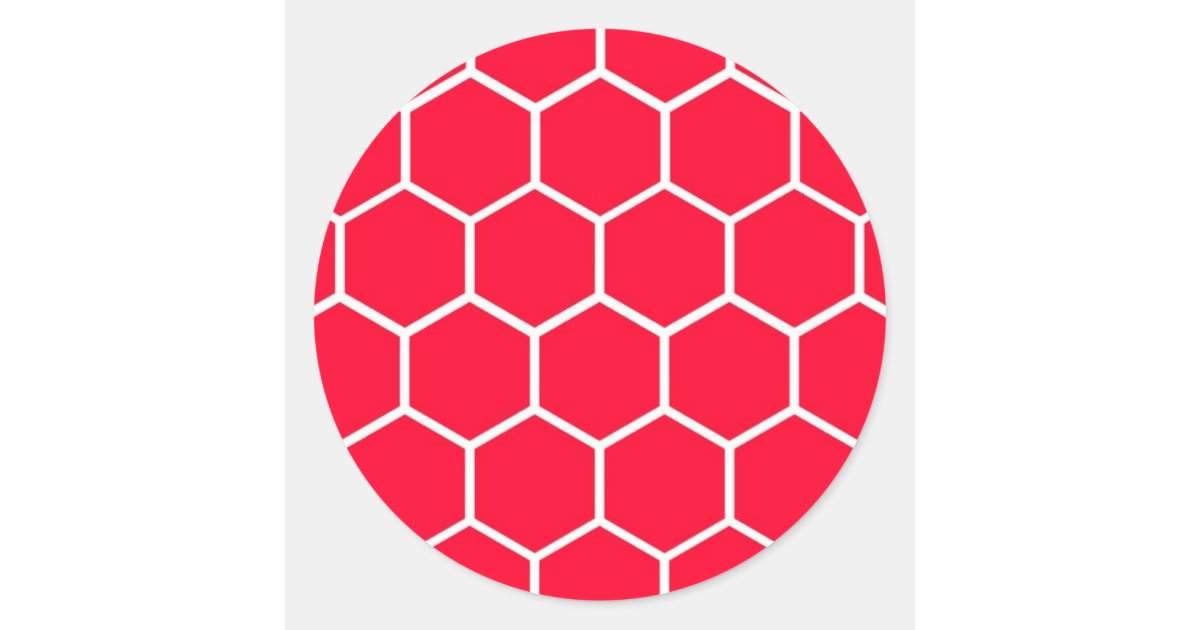 Red honeycomb pattern classic round sticker | Zazzle