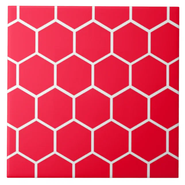 Red honeycomb pattern tile | Zazzle