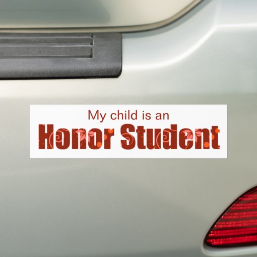 Red Honor Student Bumper Sticker | Zazzle