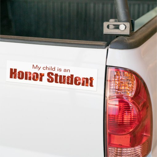 Red Honor Student Bumper Sticker | Zazzle
