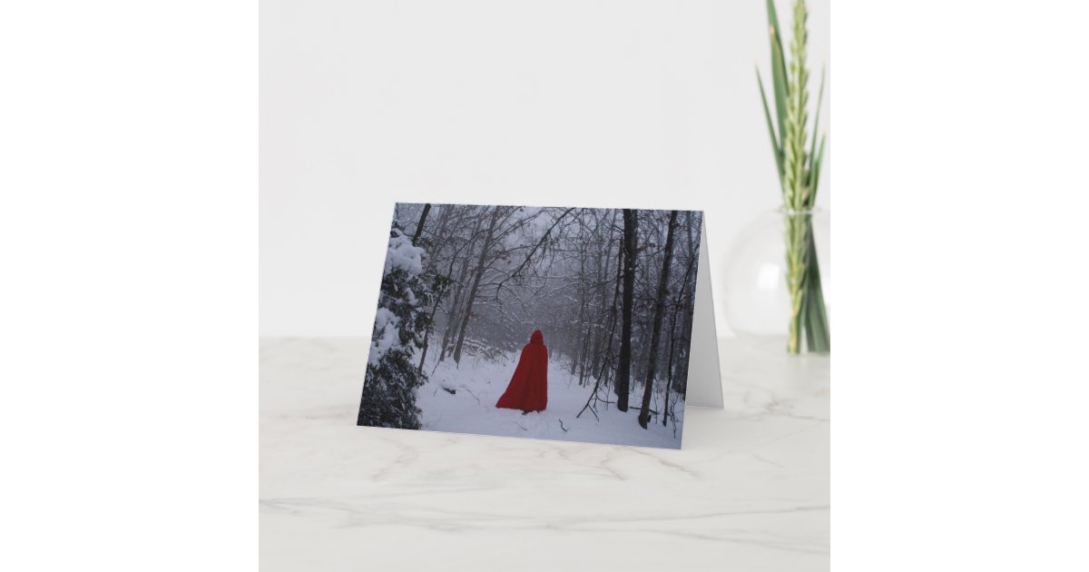 Red hood holiday card | Zazzle