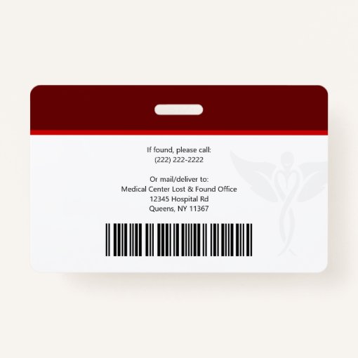 Red Horizontal Template Logo Employee Name ID Badge | Zazzle