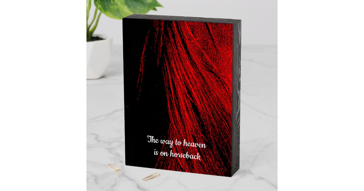 Red Horse Mane Abstract Wood Box Plaque Sign | Zazzle