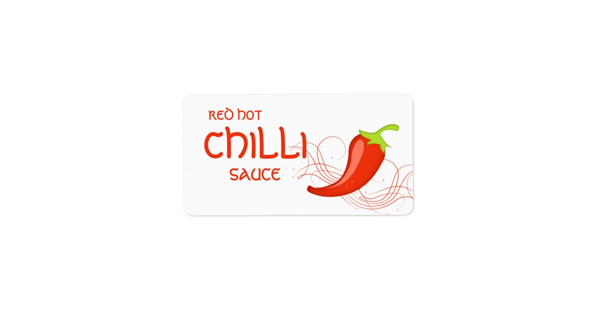 Red Hot Chilli Sauce Pepper Label | Zazzle