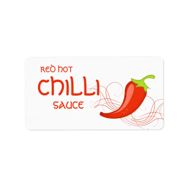 Red Hot Chilli Sauce Pepper Label | Zazzle