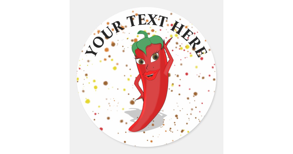 Red Hot Pepper Diva Paint Splatter Classic Round Sticker | Zazzle