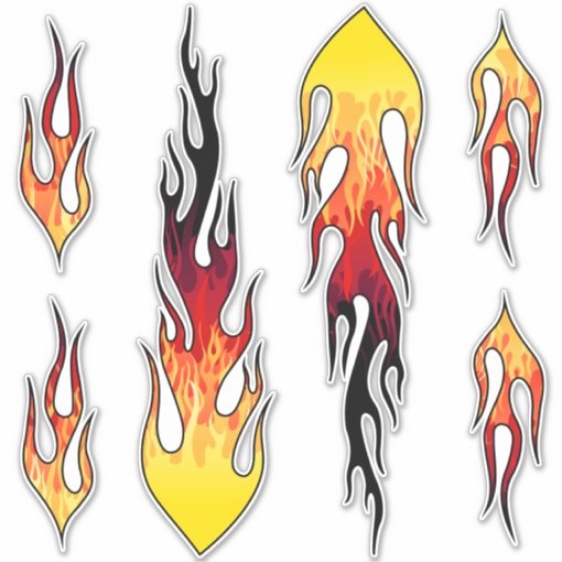 Red Hot Rod Flames Sticker | Zazzle