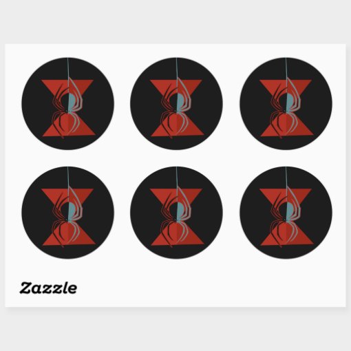 Red Hourglass Spider Classic Round Sticker | Zazzle
