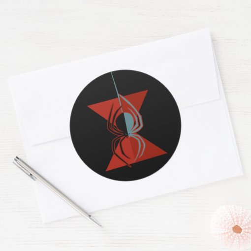 Red Hourglass Spider Classic Round Sticker | Zazzle