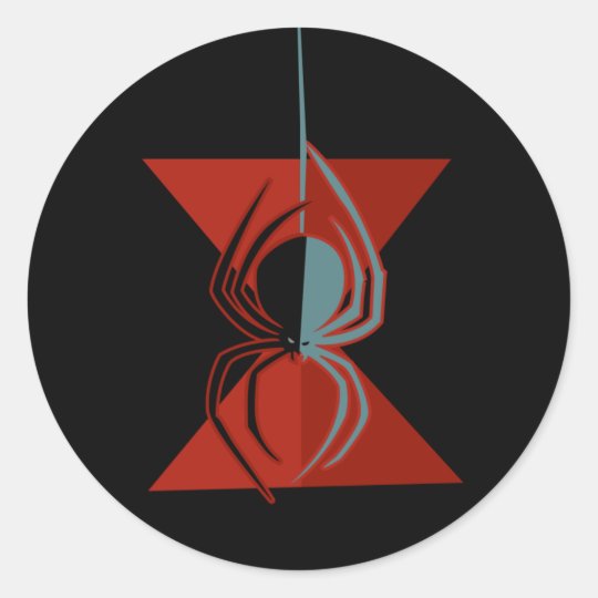 Red Hourglass Spider Classic Round Sticker | Zazzle.com