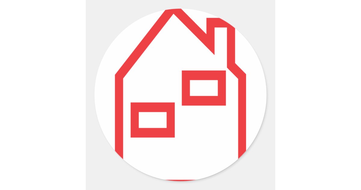 red house real estate icon classic round sticker | Zazzle